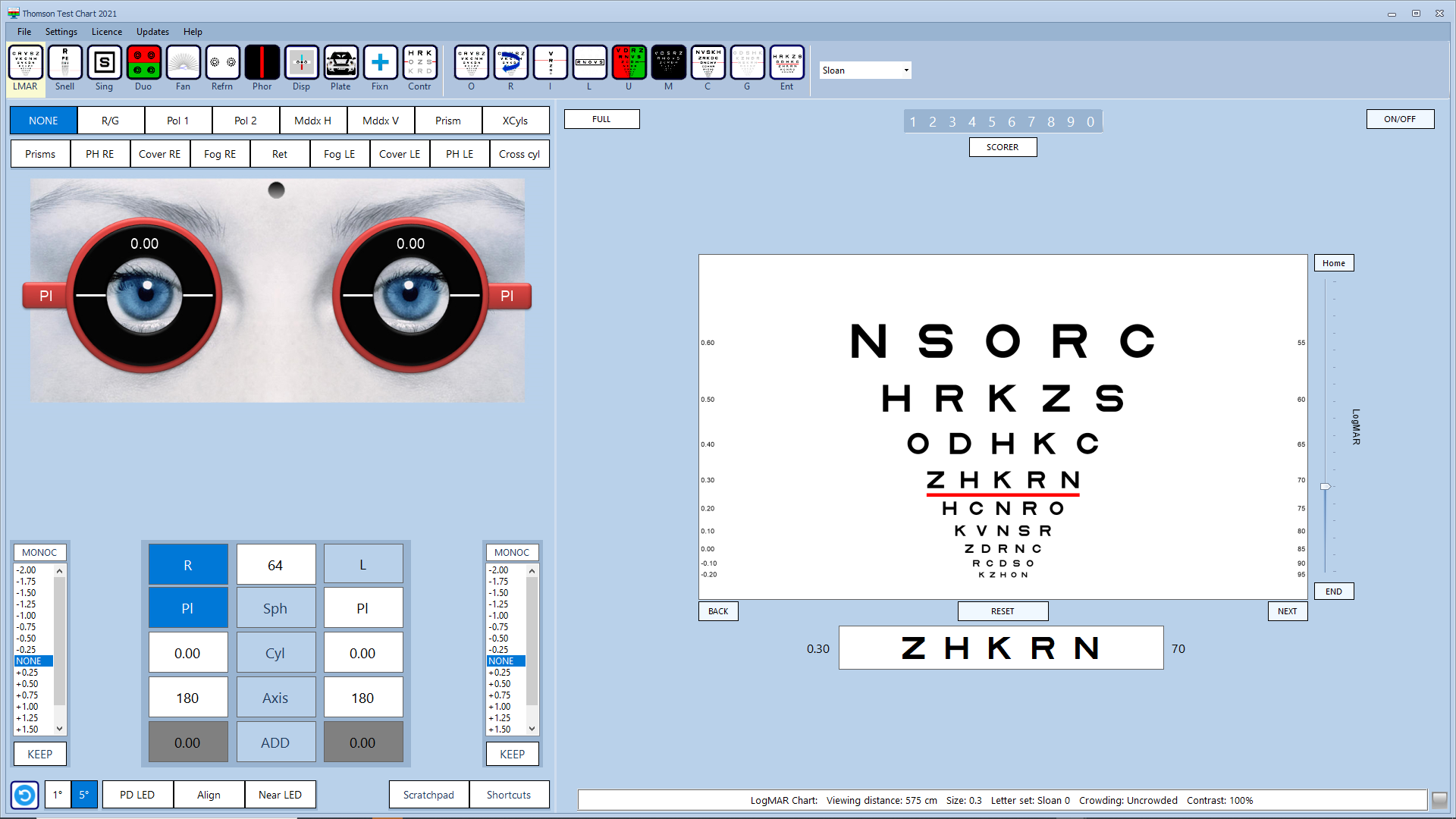 Using the Phoropter Interface